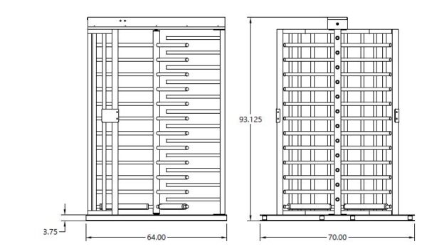 Portable Full Height Turnstile on Baseplate | Movable Turnstile Made in US